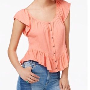 Free People | Tops | Free People Off The Shoulder Ruffle Top Flutter ...
